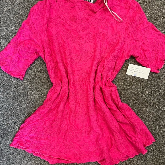 Peck & Peck | Tops | Peck Peck Vibrant Pink Textured Top | Poshmark